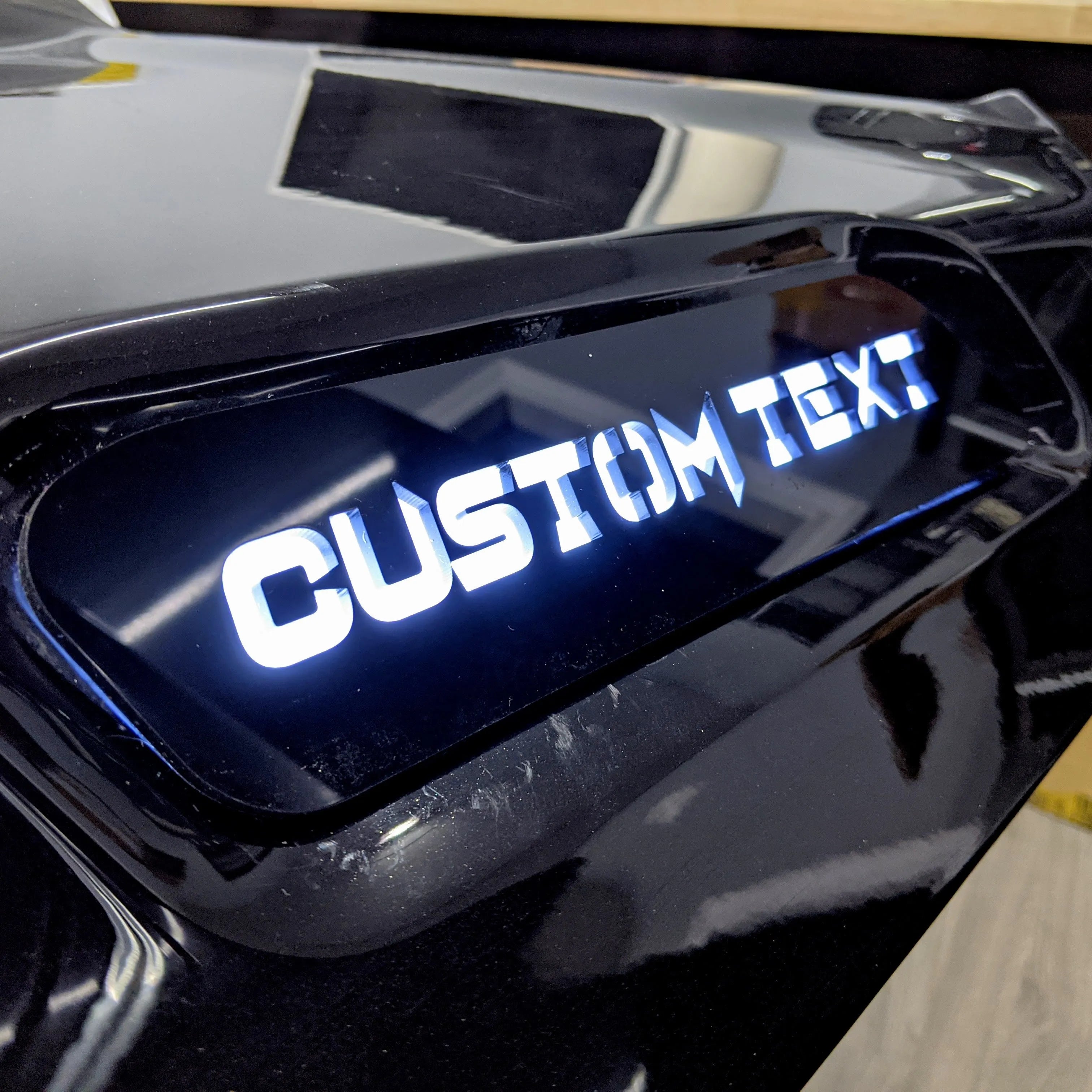 Custom Text LED Hood Badges - Fits 2019-2025 Ram 1500® - Multiple Colo